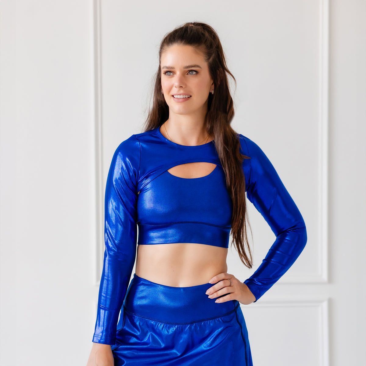 Sapphire Jewel Athletic Shrug | Crowned Athletics – Crowned Athletics™